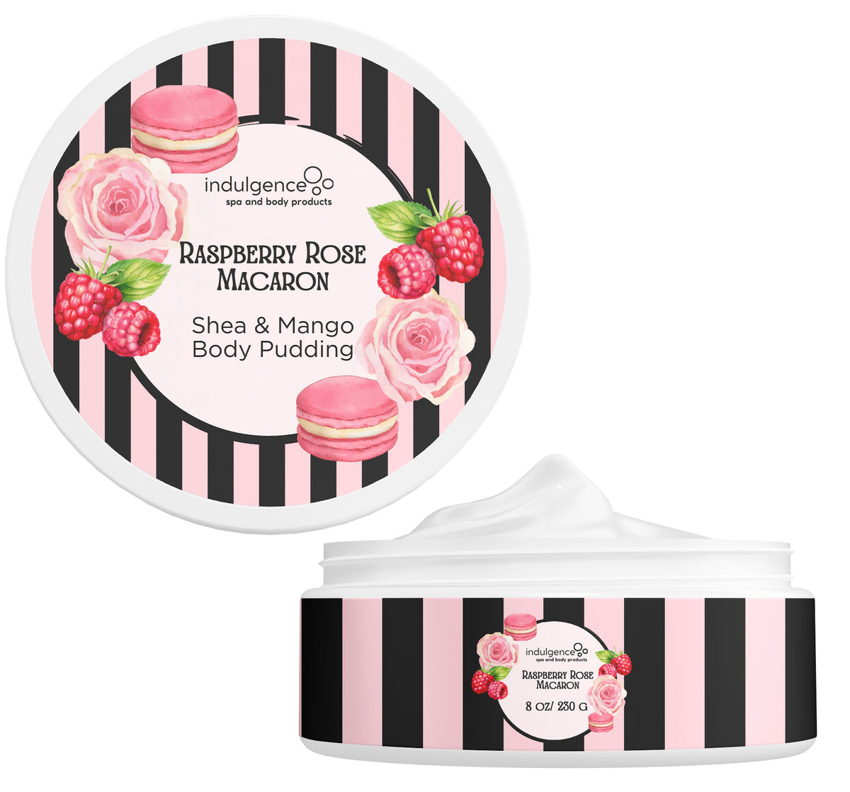 Raspberry Rose Macaron Shea and Mango Body Pudding – Indulgence Spa and ...