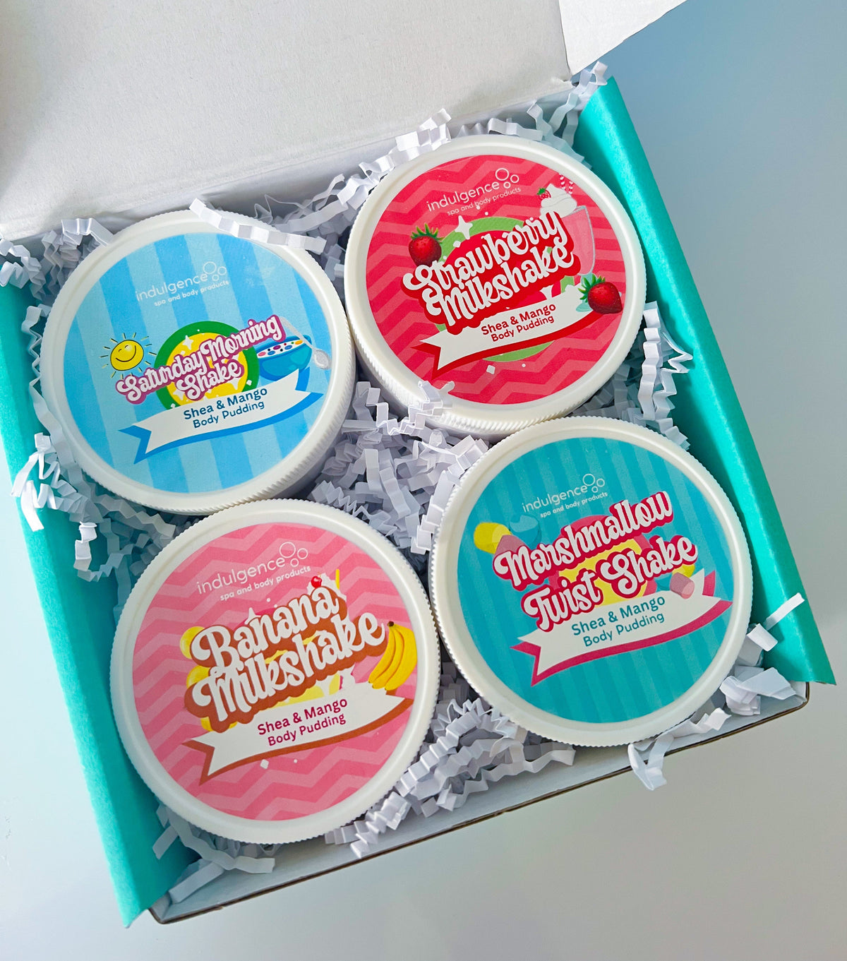 Milkshake Body Pudding Sampler Box of 4 – Indulgence Spa and Body Products